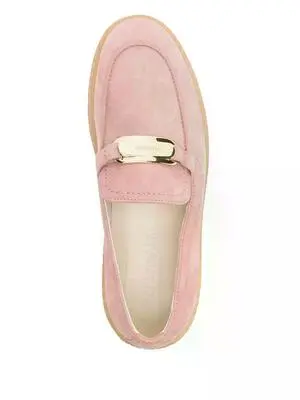 FERRAGAMO Suede Loafers With Gold-tone Hardware