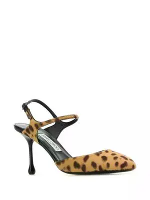 JIMMY CHOO Pixie Leopard-print Calf Hair Pumps