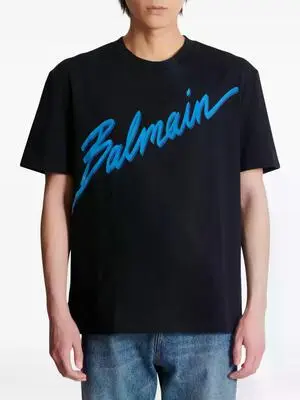Balmain Flocked-finish T-shirt