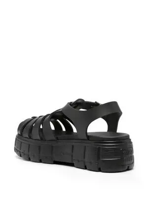 Miu Miu Appliqué-logo Flatform Sandals