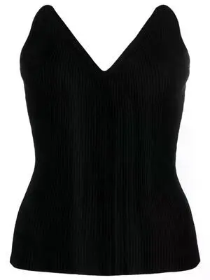 Coperni Ribbed-knit Bustier Top - Black