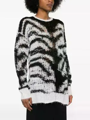 Stella McCartney Tiger-pattern Open-knit Jumper