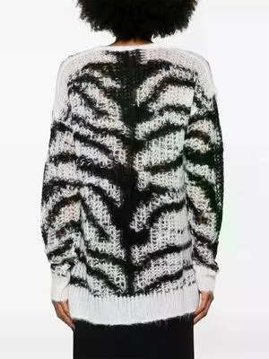 Stella McCartney Tiger-pattern Open-knit Jumper