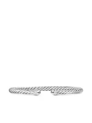 David Yurman Sterling Cablespira Diamond Bracelet - Silver