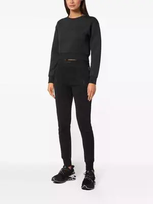 PLEIN SPORT Logo Embroidered Cropped Sweatshirt