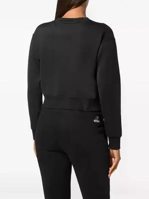 PLEIN SPORT Logo Embroidered Cropped Sweatshirt