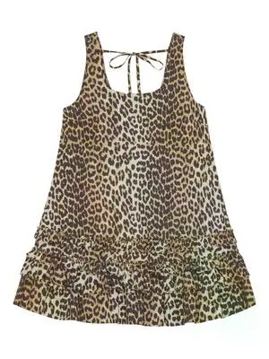 GANNI Leopard-print Dress - Neutrals