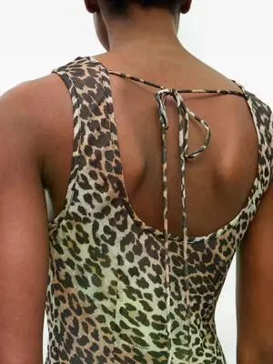GANNI Leopard-print Dress - Neutrals