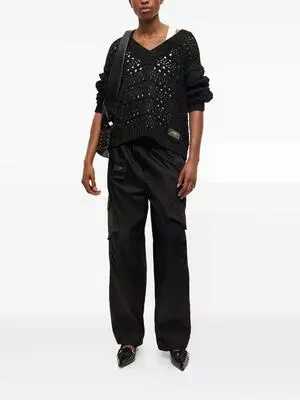 GANNI Open-knit V-neck Sweater