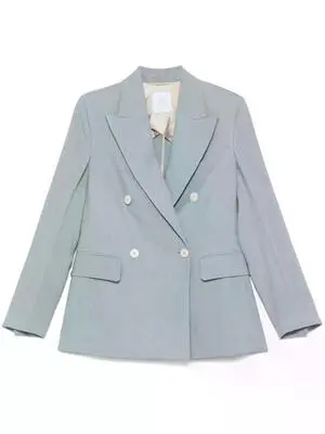 Eleventy Slub-texture Double-breasted Blazer - Grey