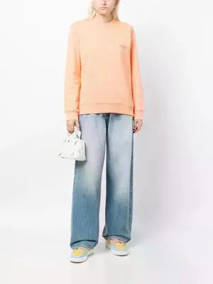 MSGM Logo-embroidered Cotton Sweatshirt - Orange