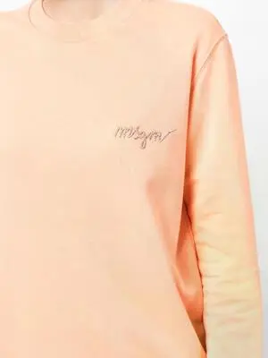 MSGM Logo-embroidered Cotton Sweatshirt - Orange