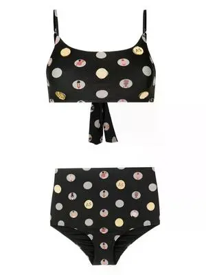 AMIR SLAMA Graphic-print Bikini - Black