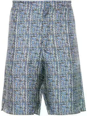 Fendi Ff-print Silk Shorts