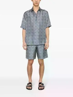 Fendi Ff-print Silk Shorts