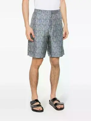 Fendi Ff-print Silk Shorts