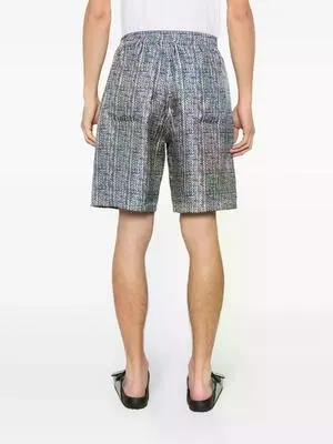 Fendi Ff-print Silk Shorts