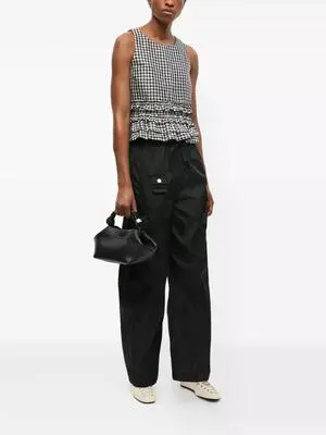 GANNI Check-print Ruffled Top