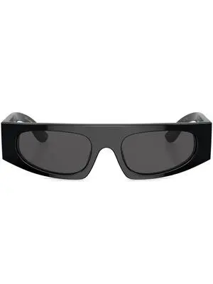 Dolce & Gabbana Logo-plaque Rectangular Sunglasses - Black