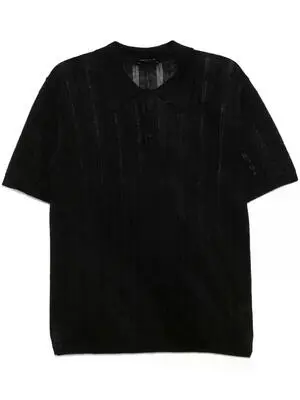 ROBERTO COLLINA Openwork-knit Polo Shirt