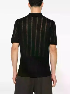 ROBERTO COLLINA Openwork-knit Polo Shirt