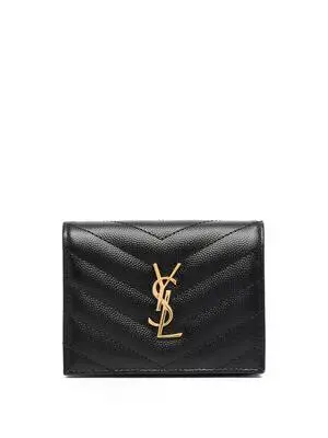 Saint Laurent Cassandre Wallet - Black