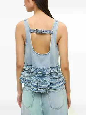 GANNI Ruffled Denim Top