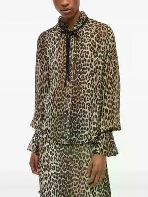 GANNI Leopard-print Blouse
