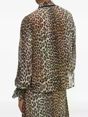 GANNI Leopard-print Blouse