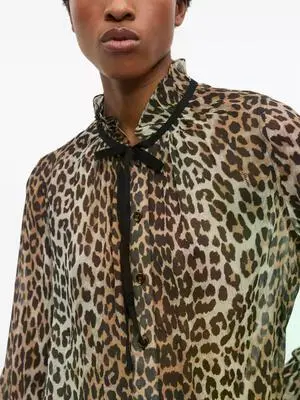 GANNI Leopard-print Blouse