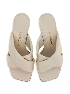 FERRAGAMO Crossover-strap Sculptural Heel Sandals - Neutrals