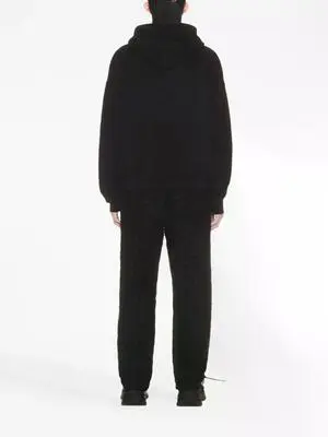 Off-White Off Stamp Cotton Hoodie - Black