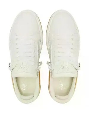 GIUSEPPE ZANOTTI White And Gold-tone Leather Sneakers - Neutrals