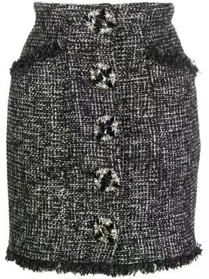 Philipp Plein Button-front Tweed Skirt