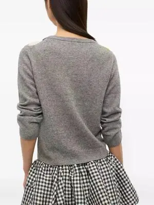 GANNI Argyle-pattern Cardigan - Grey