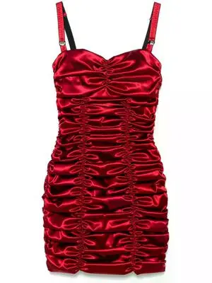 Dolce & Gabbana Draped Satin Sweetheart Mini Dress