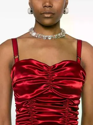 Dolce & Gabbana Draped Satin Sweetheart Mini Dress