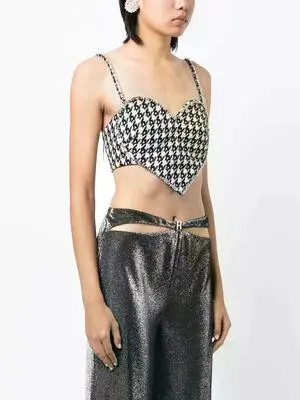 AREA Heart-shape Houndstooth Top