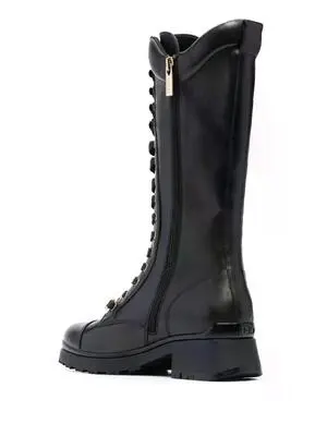 Liu Jo Nancy Lace-up Leather Boots With Chain Detailing