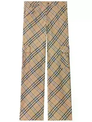 Burberry Checked Cargo Pants - Neutrals
