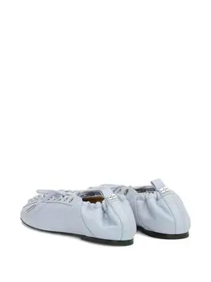 GANNI Lace-up Ballet Flats - Blue