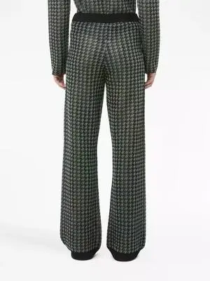 JW Anderson Houndstooth Logo Plaque Flared Trousers
