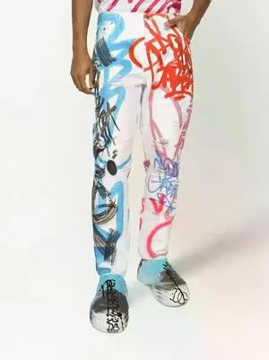 Dolce & Gabbana Graffiti-print Straight Leg Jeans
