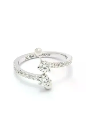 Delfina Delettrez 18kt White Gold Contrariè Diamond Ring - Silver