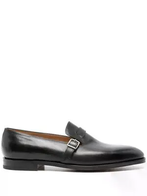 John Lobb Leather Monk Shoes - Black