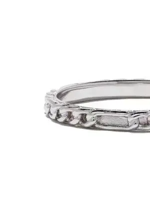 WOUTERS & HENDRIX 18kt White Gold Figaro Chain Ring - Silver