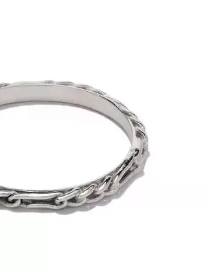 WOUTERS & HENDRIX 18kt White Gold Figaro Chain Ring - Silver