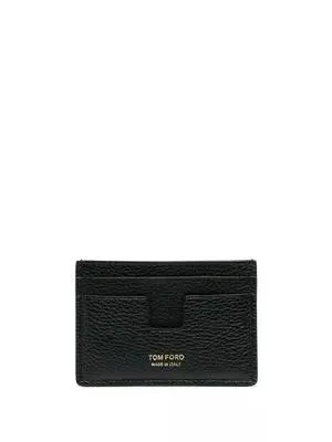 TOM FORD Logo-print Leather Card Holder - Black