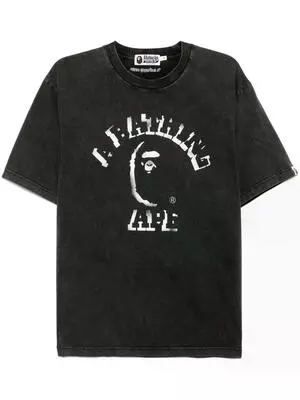 A BATHING APE Garment Dye Spray Print Tee - Black