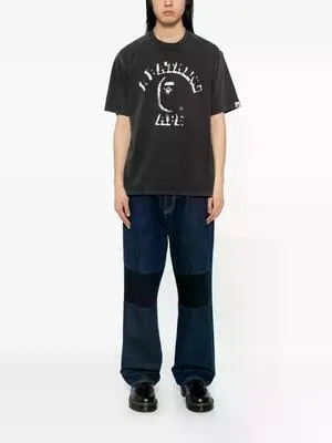 A BATHING APE Garment Dye Spray Print Tee - Black